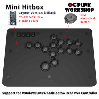 Punk Workshop Fighting Stick Controller Mini HitBox V3 SOCD Mechanical ...