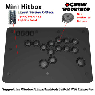 Punk Workshop Fighting Stick Controller Mini HitBox V3 SOCD Mechanical ...